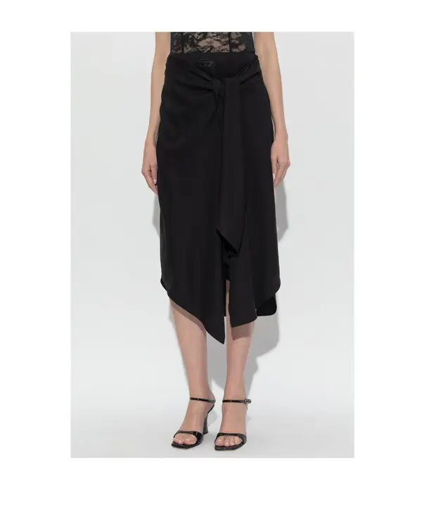 DIESEL® Tie-detailed Asymmetrical Mini Skirt