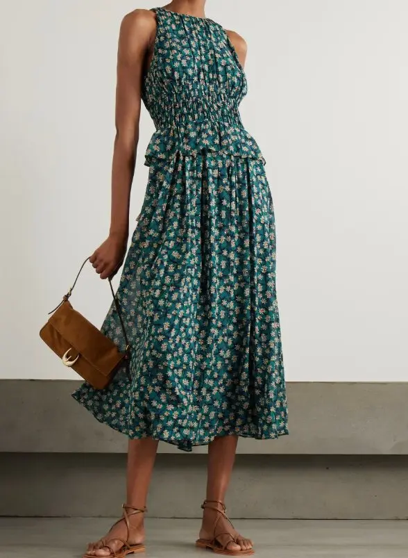 Ulla Johnson Floral Patterned Pleated Dress