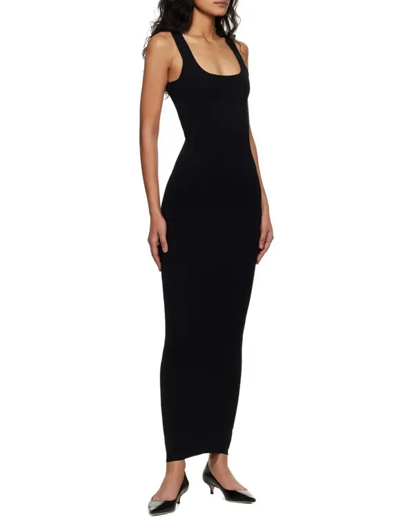 ENTIRE STUDIOS Square Neck Midi Dress - Black