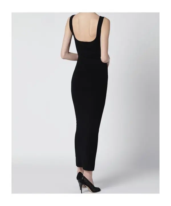 ENTIRE STUDIOS Square Neck Midi Dress - Black