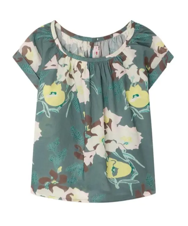 Bonpoint Augustina Organic Cotton Floral Print Blouse