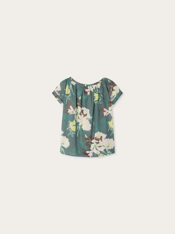 Bonpoint Augustina Organic Cotton Floral Print Blouse