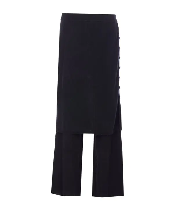 LISA YANG Double-layered Pants With Skirt Overlay