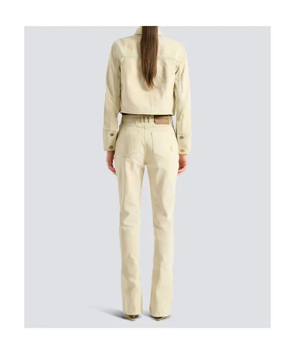 Balmain Faded Denim Jacket - Beige