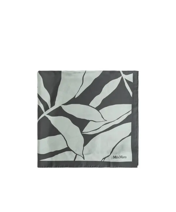 Max Mara Leaf-print Scarf - Black