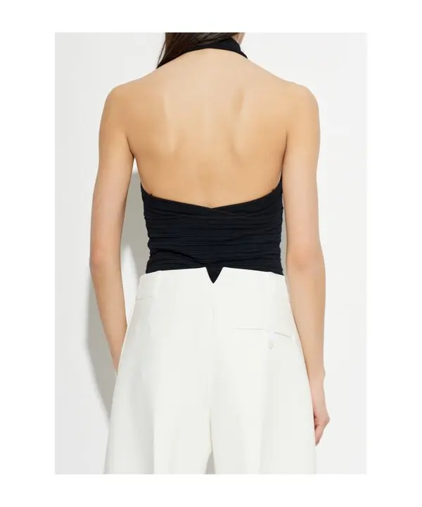 Cult Gaia Halterneck Ribbed Top