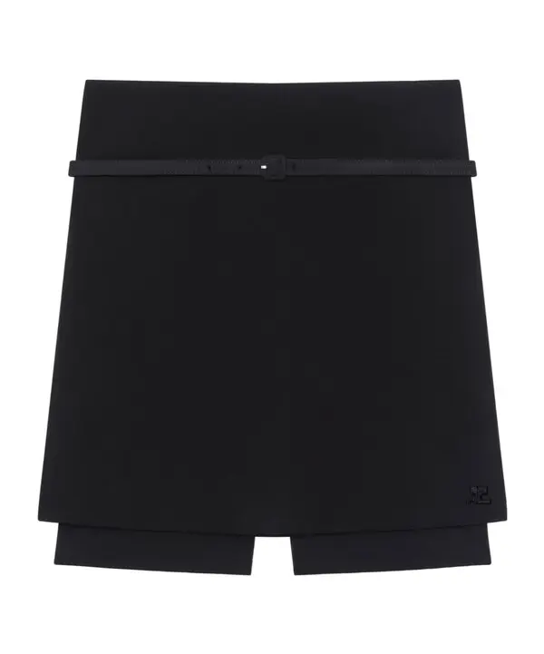 COURREGES Courrèges Belted Jersey Skort - Black