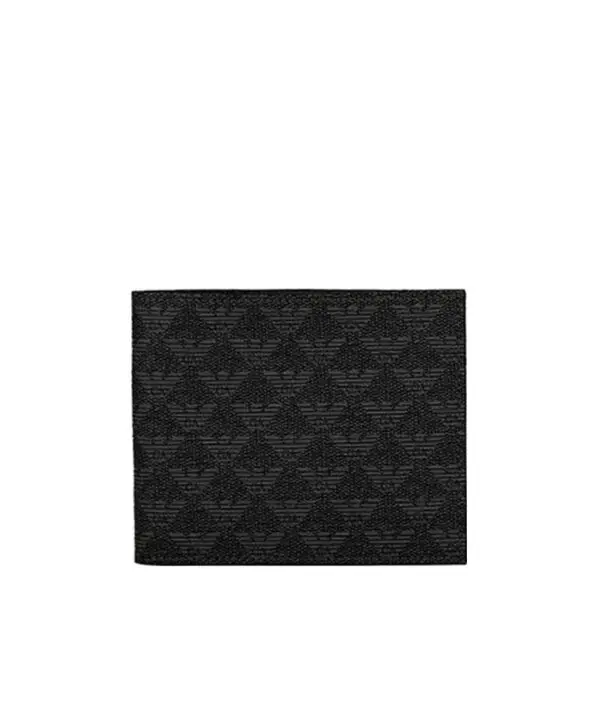 Emporio Armani Logo Details Wallet - Black