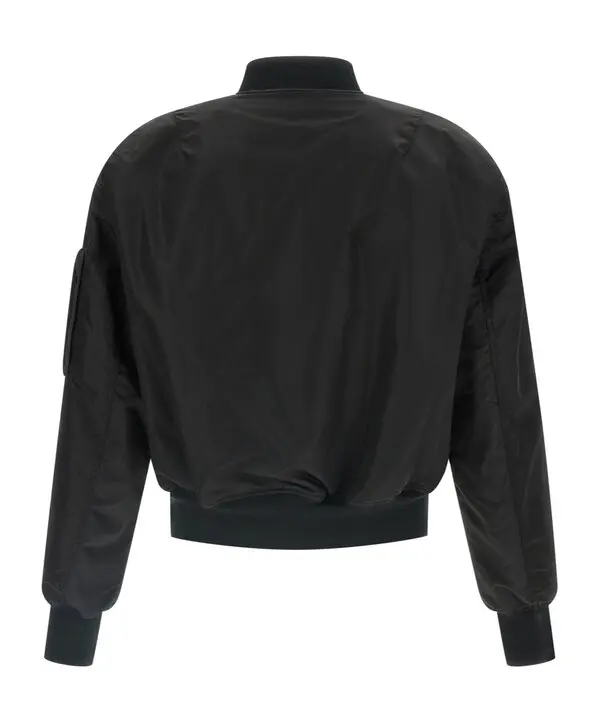 ENTIRE STUDIOS Cropped Broad Bomber Jacket - Black