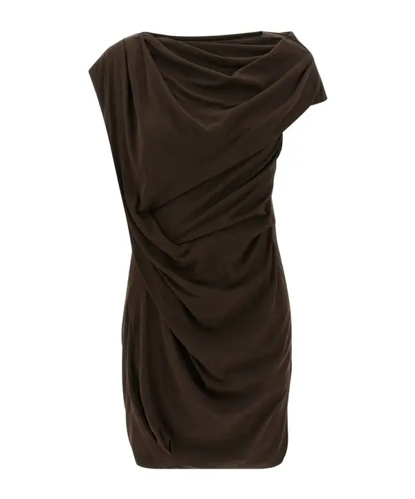 ENTIRE STUDIOS Twist Draped Mini Dress - Brown