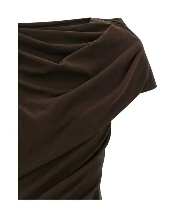 ENTIRE STUDIOS Twist Draped Mini Dress - Brown