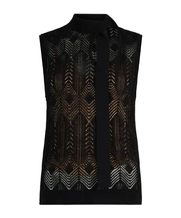 Liu Jo Bow Detail Knitted Top - Black