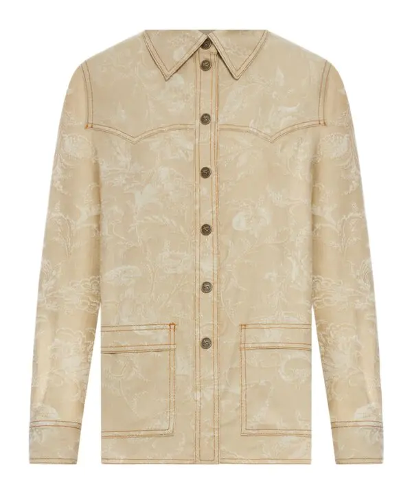 Etro Single-breasted Long-sleeved Jacket With Floral Print