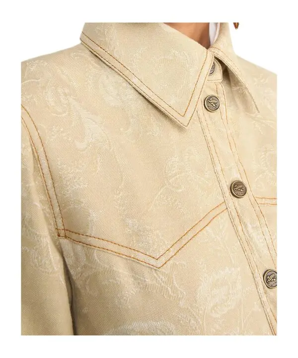 Etro Single-breasted Long-sleeved Jacket With Floral Print