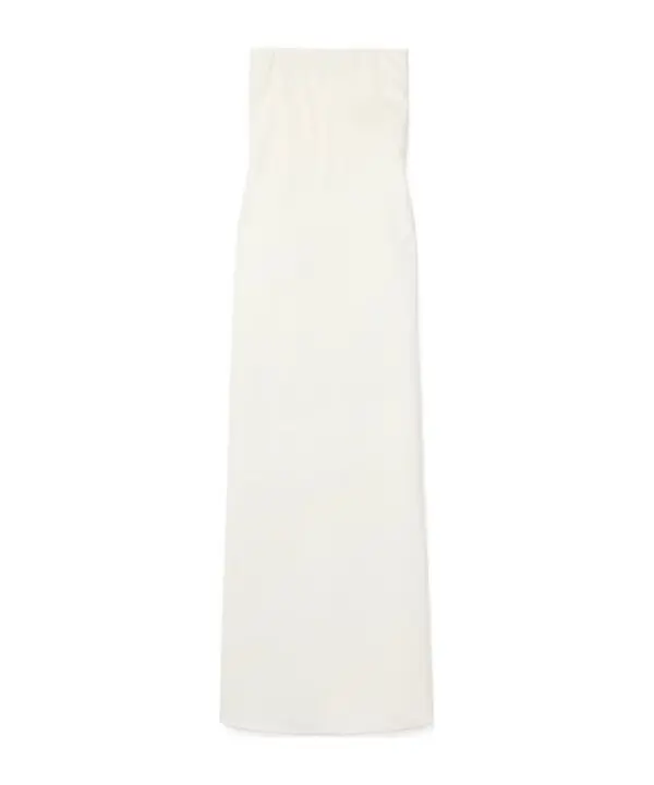 Co Strapless Crepe Maxi Dress - White