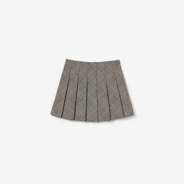 SELF-PORTRAIT Pleated Plaid Skirt