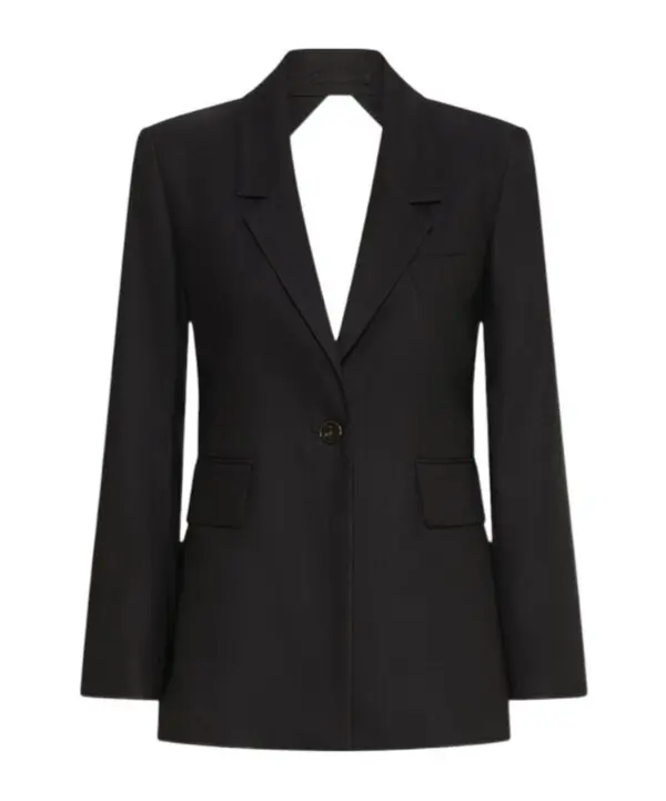 Marella Stretch Viscose-blend Blazer With Cut-out Detail