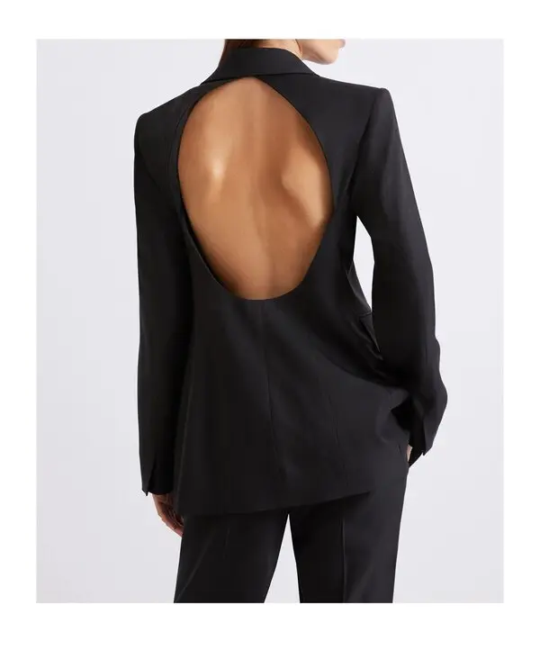Marella Stretch Viscose-blend Blazer With Cut-out Detail