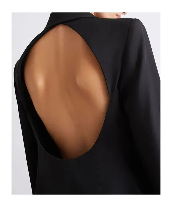 Marella Stretch Viscose-blend Blazer With Cut-out Detail
