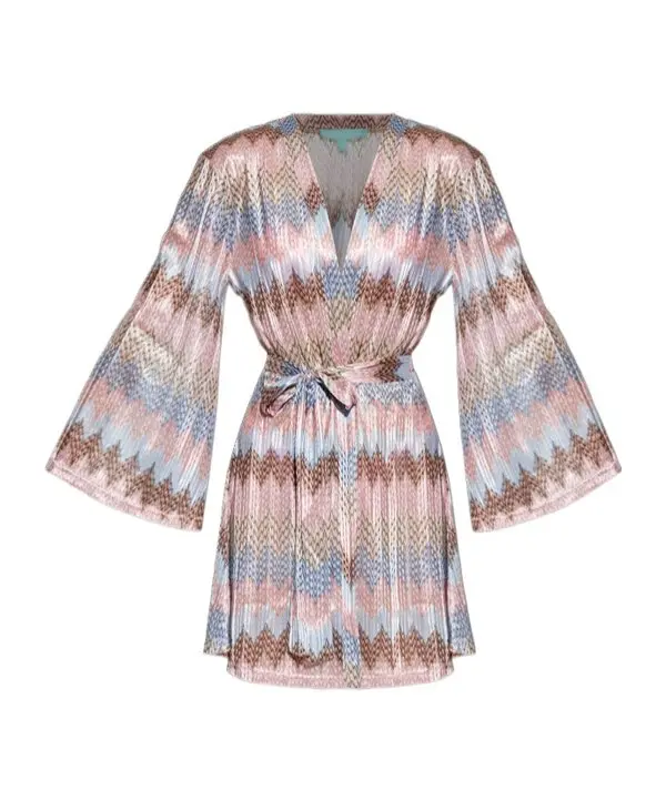 Melissa Odabash Zigzag Stripe Belted Dress - Multicolor