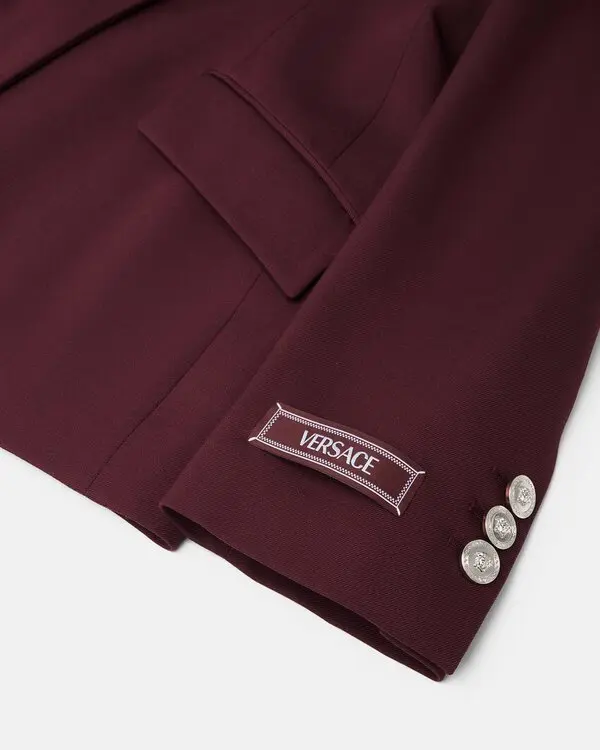 Versace Single-breasted Blazer With Peak Lapel - Brown
