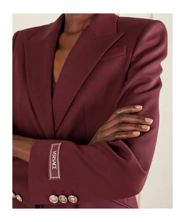 Versace Single-breasted Blazer With Peak Lapel - Brown
