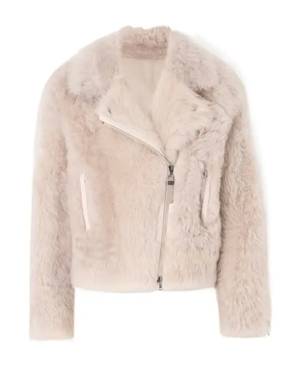 Brunello Cucinelli Leather-trimmed Shearling Jacket - Beige