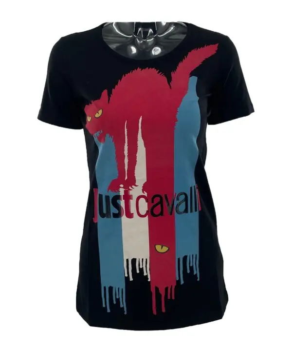 Just Cavalli Logo Printed T-shirt - Black