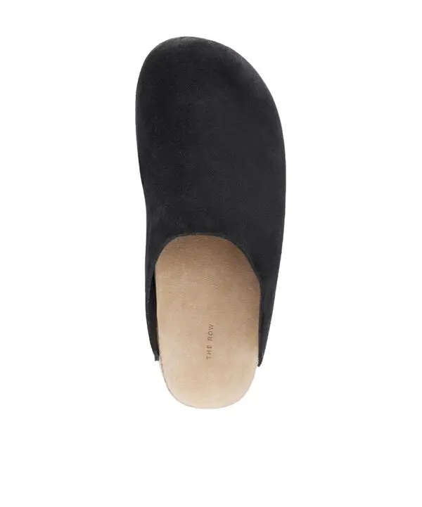 THE ROW Hudson Suede Mules - Black