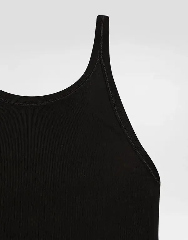 Dolce & Gabbana Dolce Gabbana Fitted Logo Ribbed Tank Top