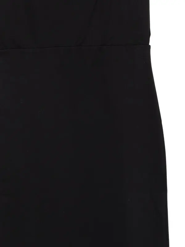Soeur Sleeveless High Collar Draped Dress With Back Slit - Black