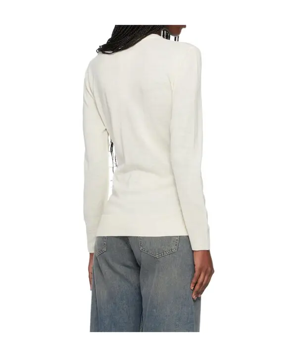 MAISON MARGIELA Long Sleeve Wool Blend Knit Sweater - Off-white/beige