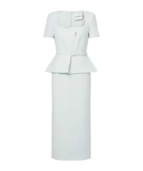 Roland Mouret Wool And Silk Blend Peplum Midi Dress