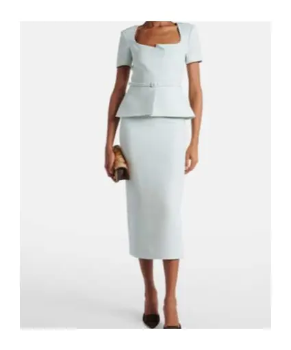 Roland Mouret Wool And Silk Blend Peplum Midi Dress