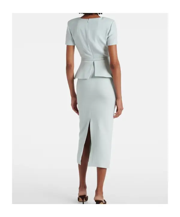 Roland Mouret Wool And Silk Blend Peplum Midi Dress