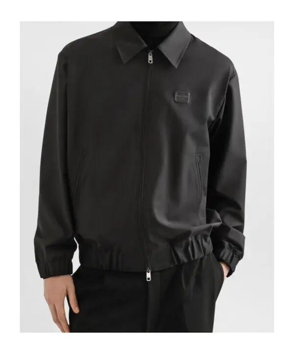 Dolce & Gabbana Logo Tag Zipped Jacket - Grey