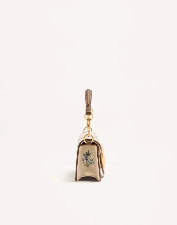 Valentino Garavani Small Floral Embroidered Tote Bag - Nude