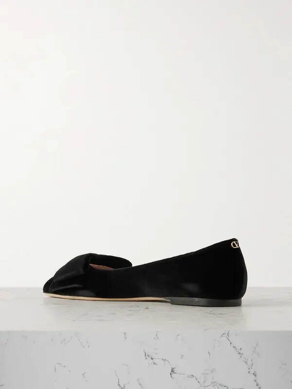 Valentino Garavani Bow Detailing Ballet Flats - Black