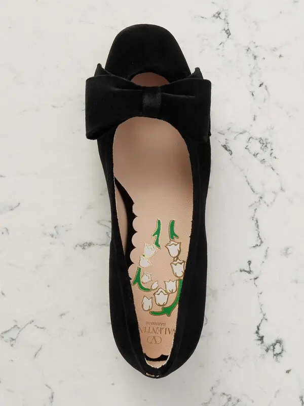 Valentino Garavani Bow Detailing Ballet Flats - Black