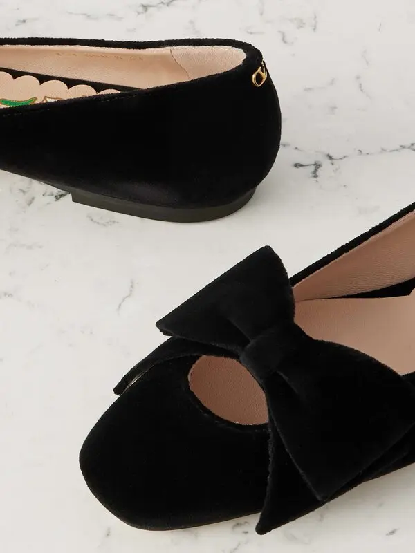 Valentino Garavani Bow Detailing Ballet Flats - Black
