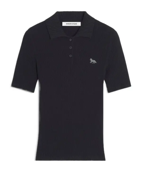 Maison Kitsuné Baby Fox Ribbed Polo Shirt