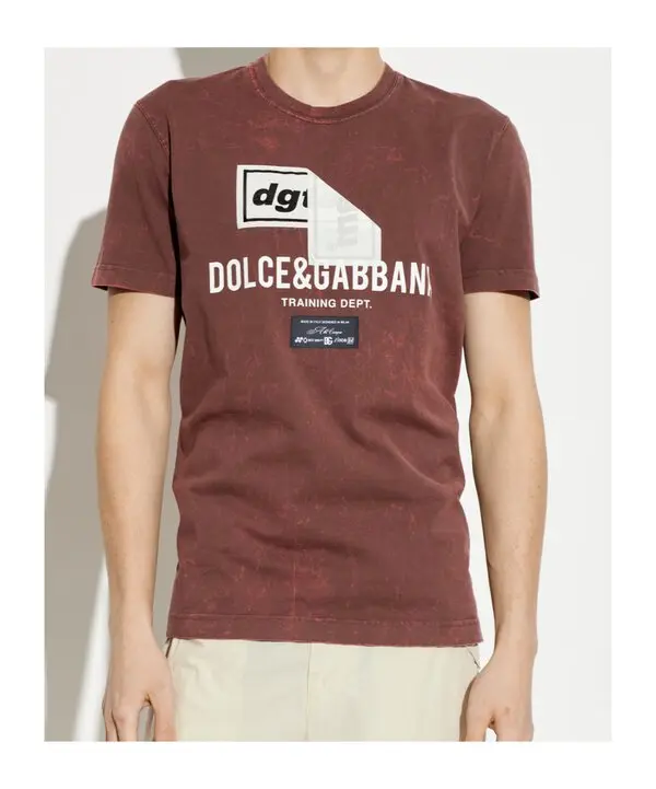 Dolce & Gabbana Dolce Gabbana Marble-effect Crewneck T-shirt