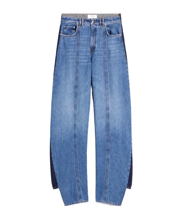 Sportmax Panelled Wide Leg Jeans - Blue