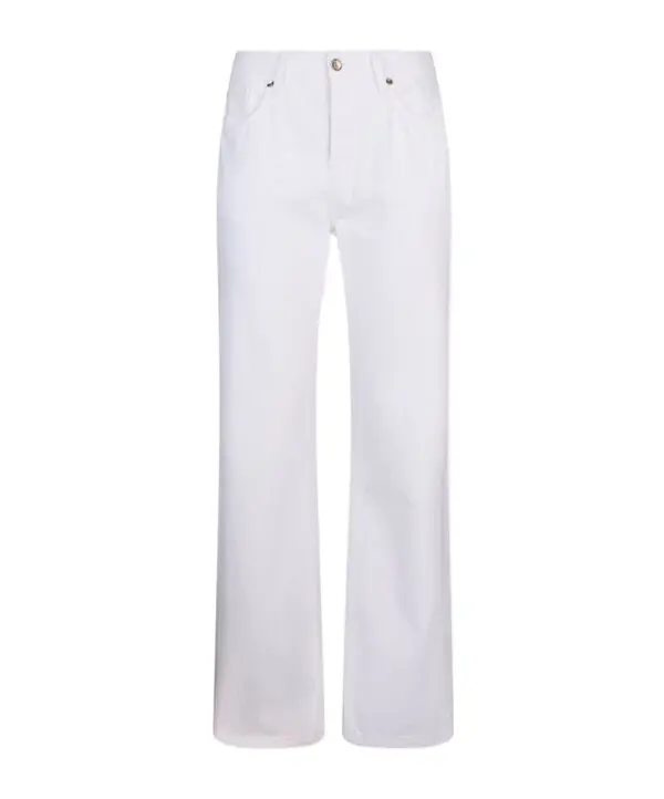 Liu Jo Five-pocket Mid-rise Straight Leg Jeans - White