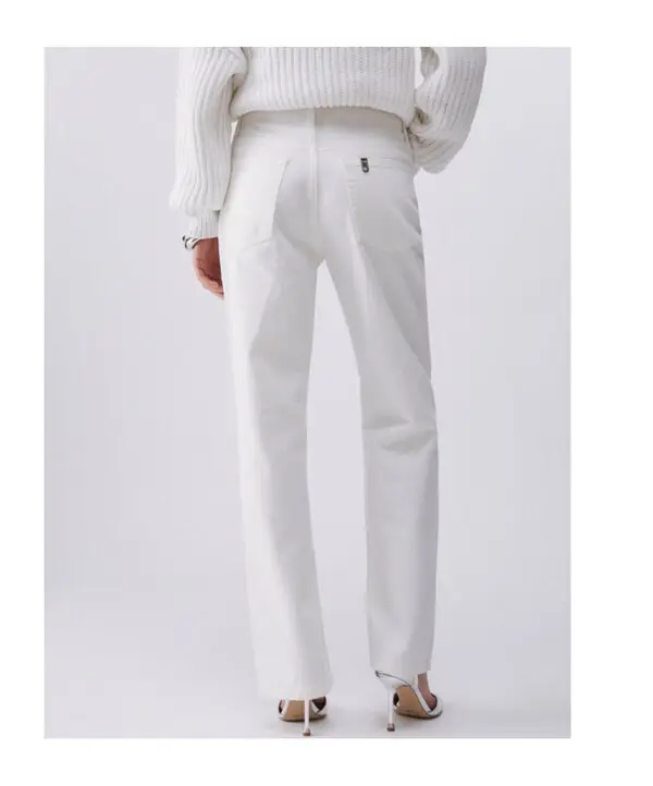 Liu Jo Five-pocket Mid-rise Straight Leg Jeans - White