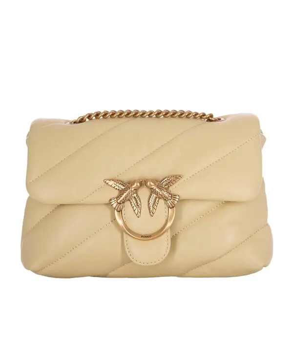 Pinko Love Puff Quilted Mini Shoulder Bag - Nude
