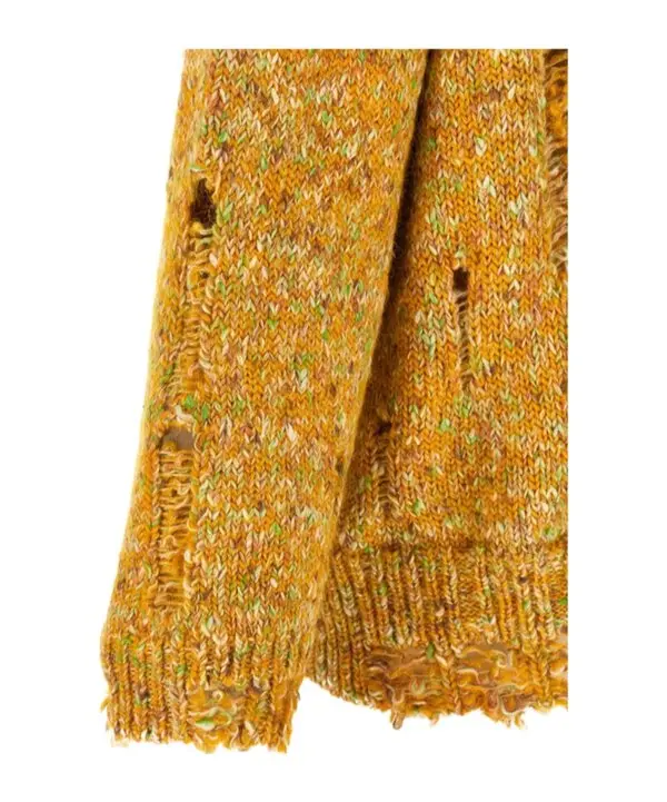 R13 Distressed V-neck Cardigan - Orange