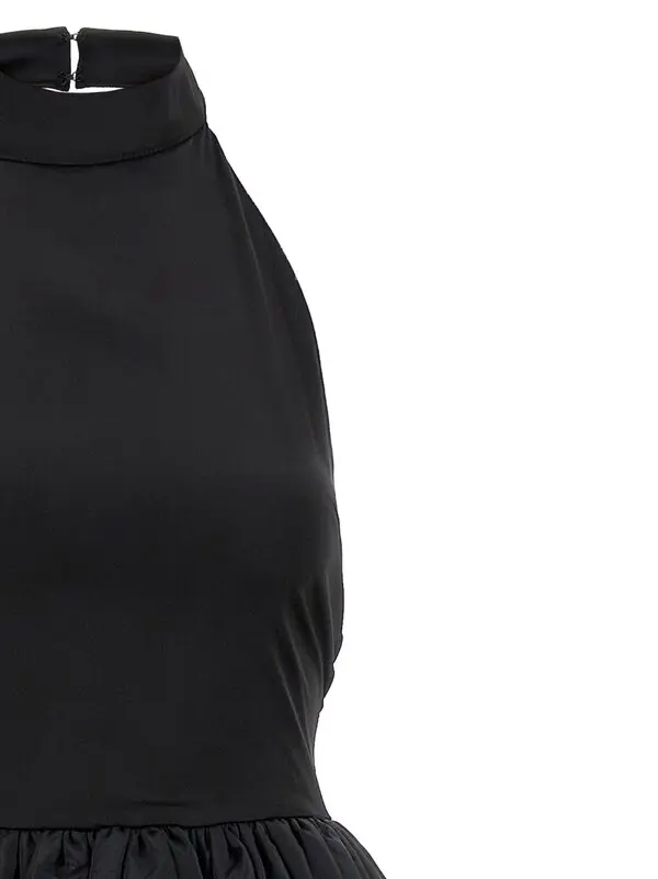 ROTATE BY BIRGER CHRISTENSEN Sleeveless Satin Taffeta Maxi Dress - Black