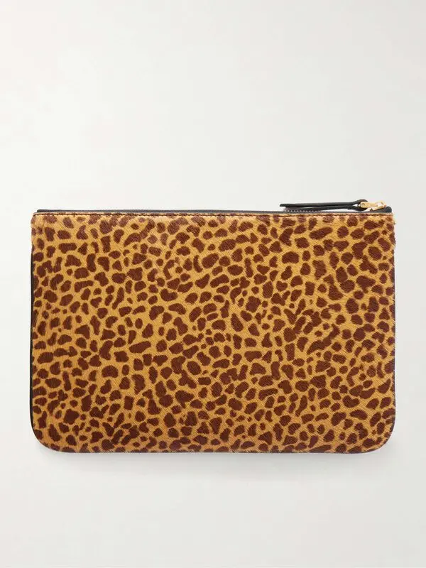 Valentino Garavani Zipper Clutch With Print And V-shaped Details