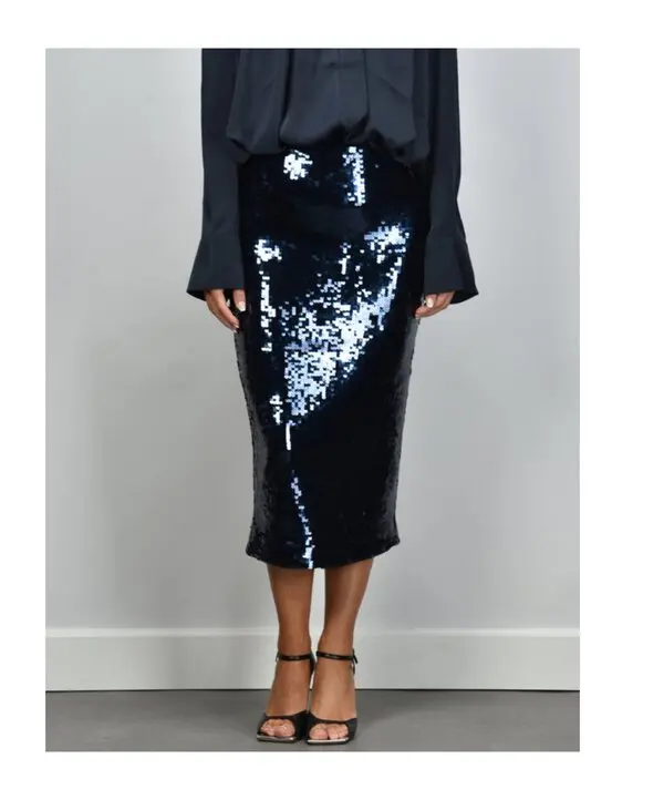 ROTATE BY BIRGER CHRISTENSEN Sequin Embellished Pencil Skirt